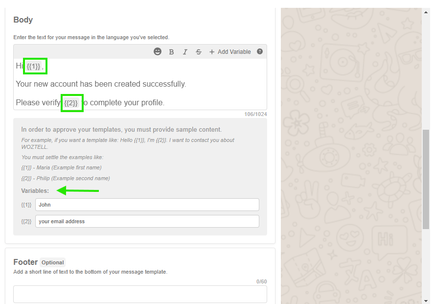 New Broadcast Panel | WOZTELL Platform Documentation